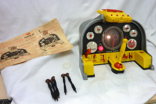 IDEAL JET FIGHTER TOY COCKPIT CONSOLE 1959 WITH OPERATING INSTRUCTIONS ...