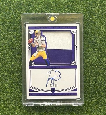 2020 Panini National Treasures Colleg. JOE BURROW Rookie Patch ON CARD ...