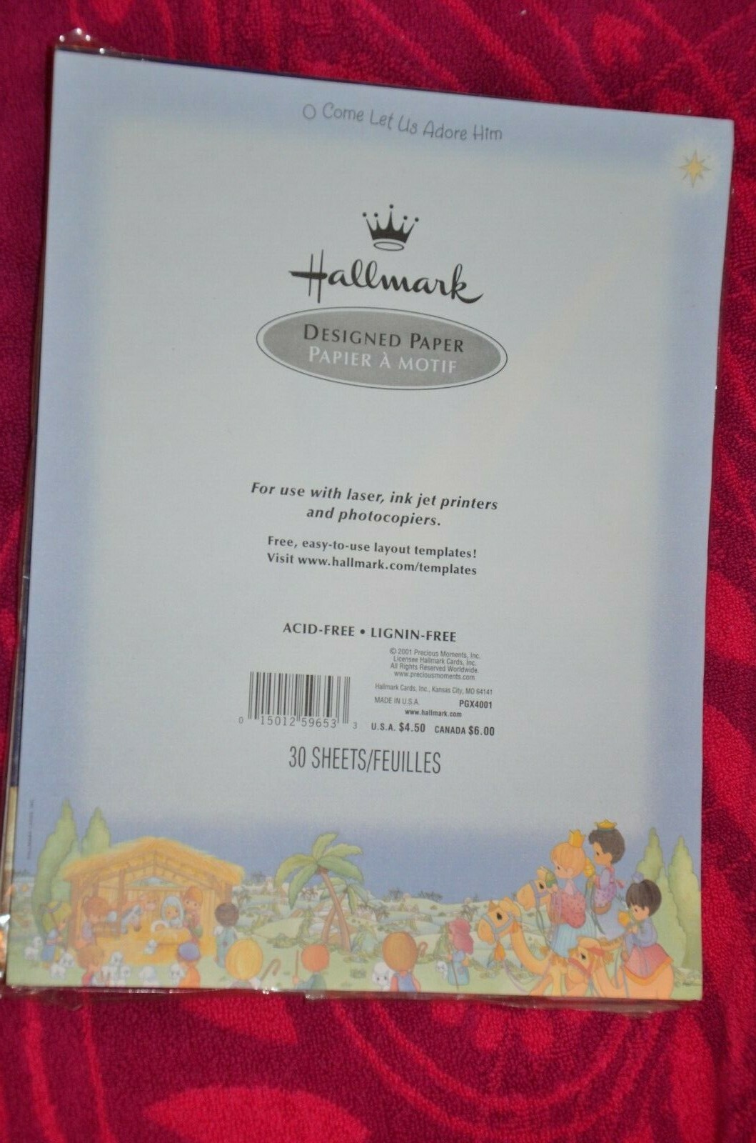 Precious Moments Nativity scene Hallmark Designed printer Paper 30 ...