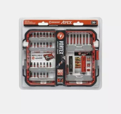 Crescent Apex 1/4-in 38pc Impact Fastening Set Driver Bit Power Tool ...