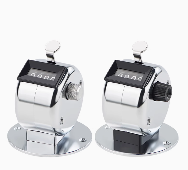 4 Digit Metal Counter Hand Tally Counters Lap Trackers Manual Clickers ...