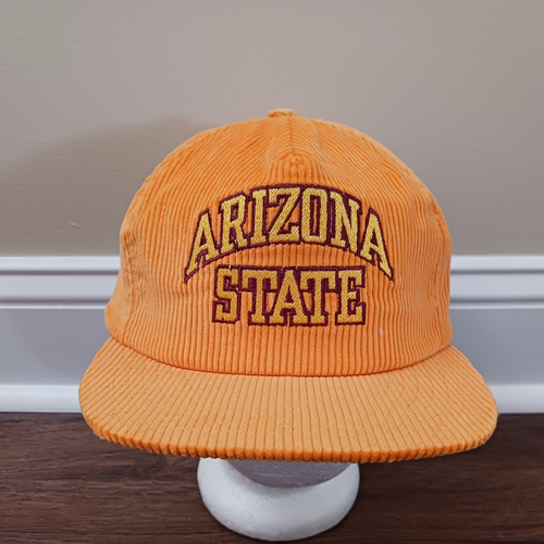 Vintage ASU Sun Devils Corduroy Snapback Gold Hat Cap DeLong Arizona ...