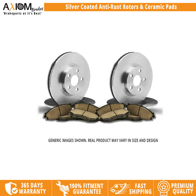 4 Disc Brake Rotors Silver Anti-Rust 8 Ceramic Pads Front Rear Kit ...