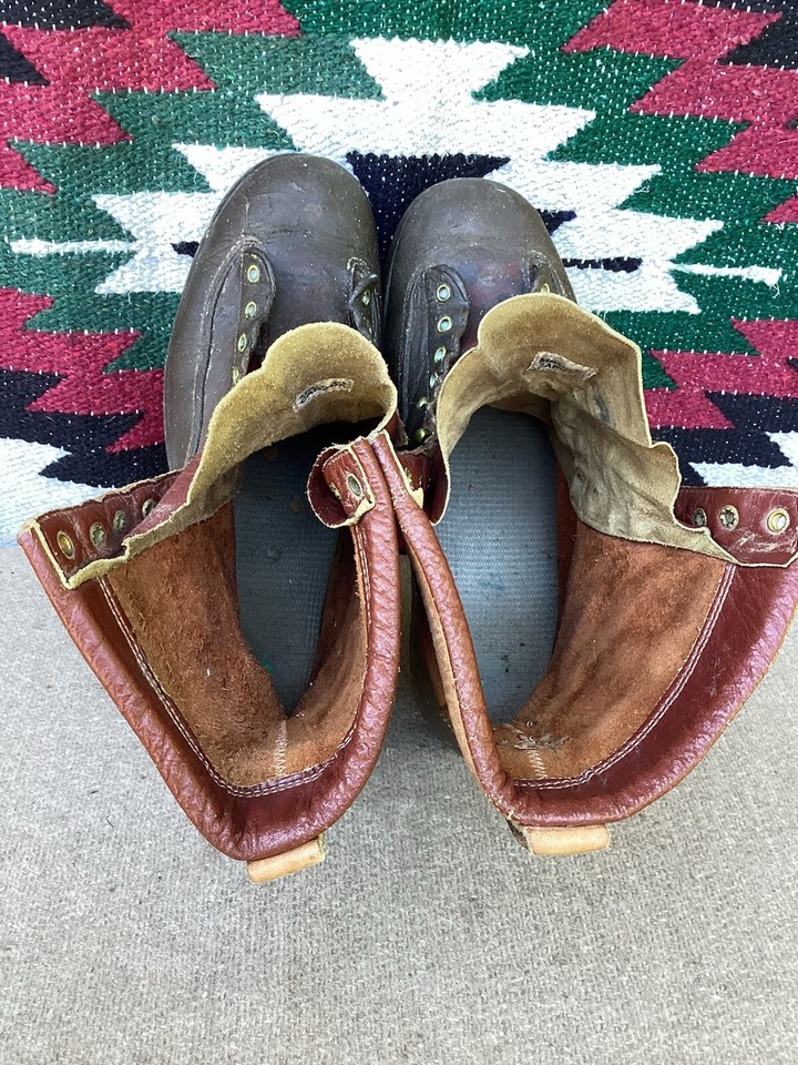 Vintage BUFFALO BOOT CO LOGGING BOOTS MENS Size 11D Brown Handmade In ...