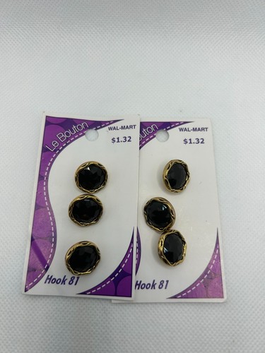 Le Bouton Buttons Black& Gold Hook 81 Size.16MM 5/8”, 6 buttons ...
