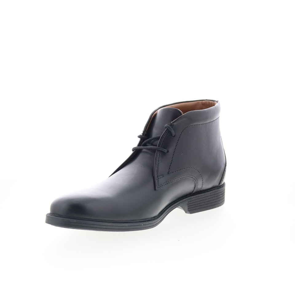 Clarks Whiddon Mid 26152914 Mens Black Wide Leather Lace Up Chukkas ...