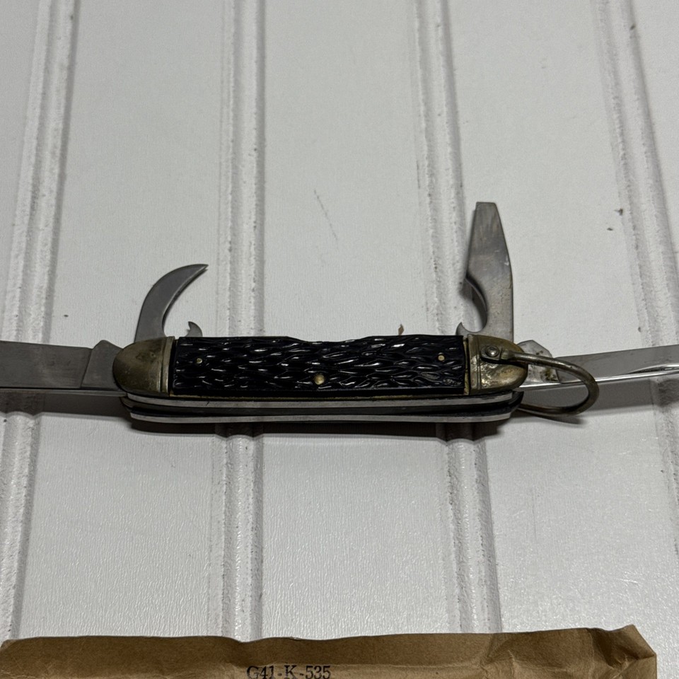 Vintage 1952 Camillus Cutlery Co NY USA 4 Blade Lock Back Pocket Knife ...