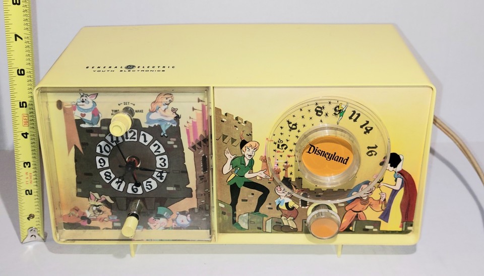 Vintage Disneyland Youth Clock Radio GE General Electric Disney 1960s ...