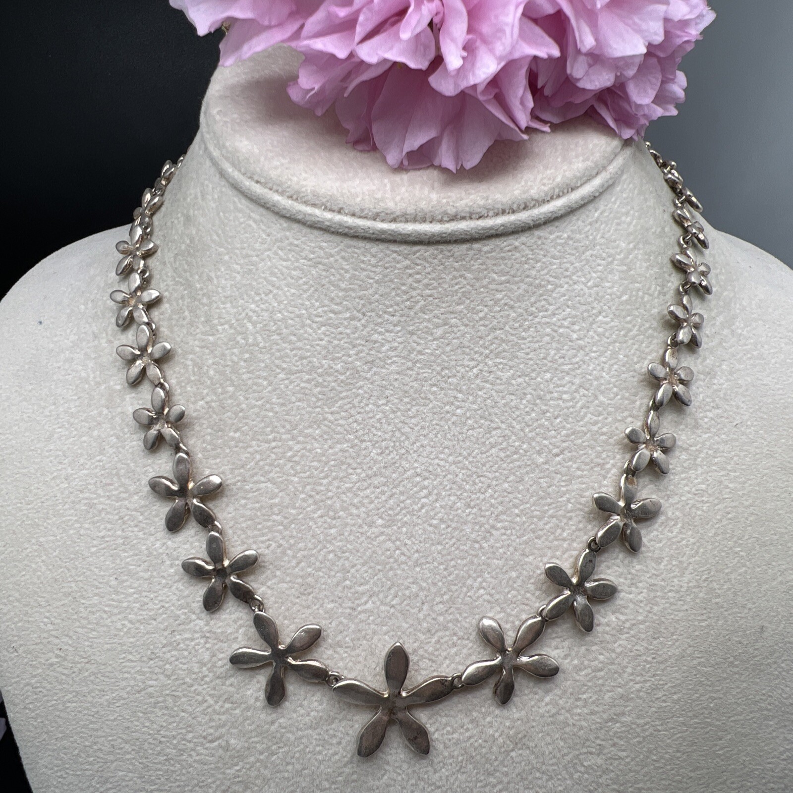 Beautiful statement modernist Flower Signed 925 sterl… - Gem