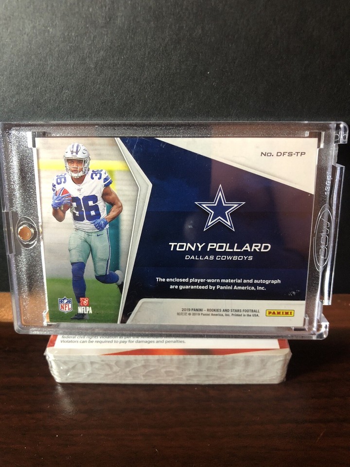 2019 Rookies & Star Tony Pollard Dress for Success Rookie Patch Auto ...