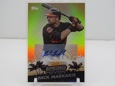 NICK MARKAKIS 2013 TOPPS SPRING FEVER AUTOGRAPH AUTO #233/345! ORIOLES ...