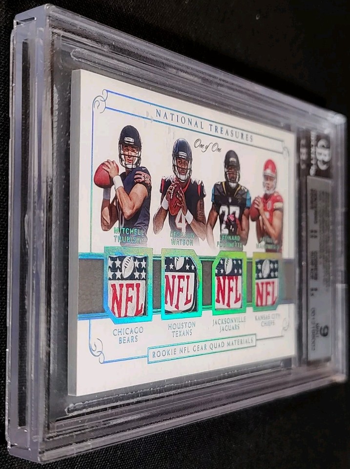 BGS 9 1/1 RC JSY PATRICK MAHOMES NFL SHIELD PATCH ROOKIE 2017 National ...