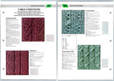 Cable Variations #89 & #90 Stitch Creative Knitting Pattern | eBay UK