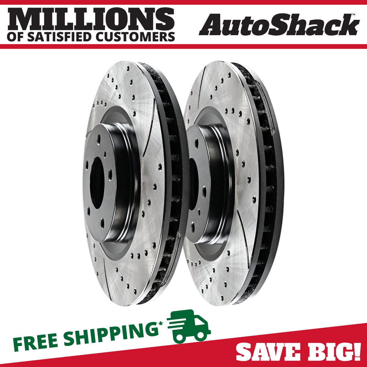 Front Drilled Slotted Brake Rotors Black Pair 2 for Nissan 350Z ...