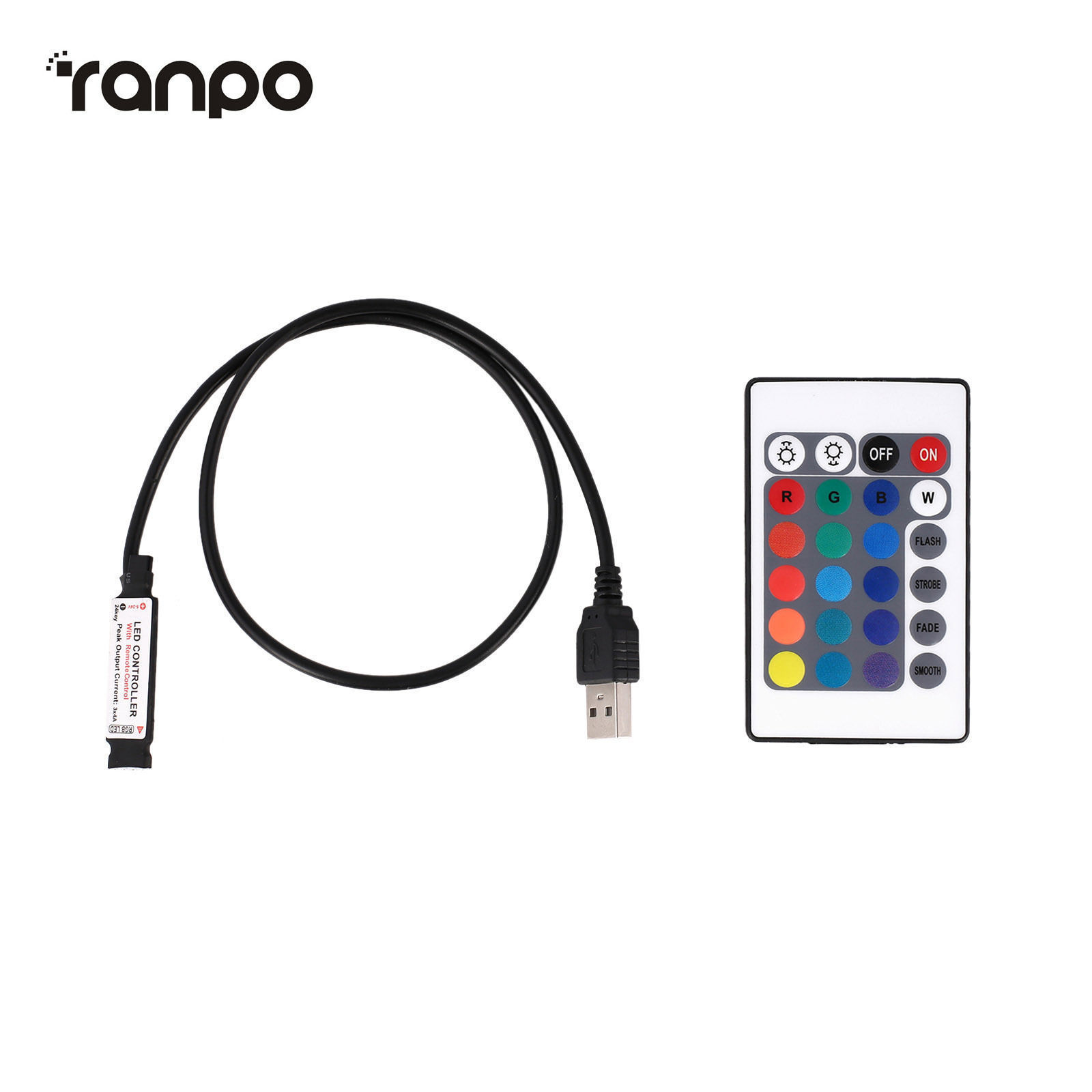 5V USB RGB LED Strip Light 5050 SMD Bar TV Back Lighting Kit + Remote ...