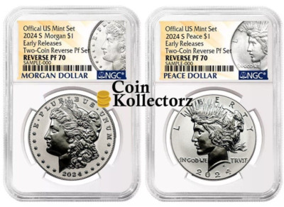 2024 S Morgan & Peace Silver $1 Two Coin Reverse NGC PF70 Early ...