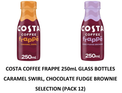COSTA COFFEE Frappe Iced Coffee Selection 250mL Glass Bottles (PACK OF ...