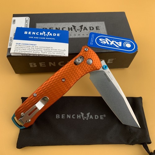 New Benchmade 537-2301 Bailout CPM-3V Tool Steel Axis Orange Plain ...