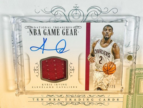 2014-15 NATIONAL TREASURES Autographs Jersey /25 KYRIE IRVING AUTO HOT ...