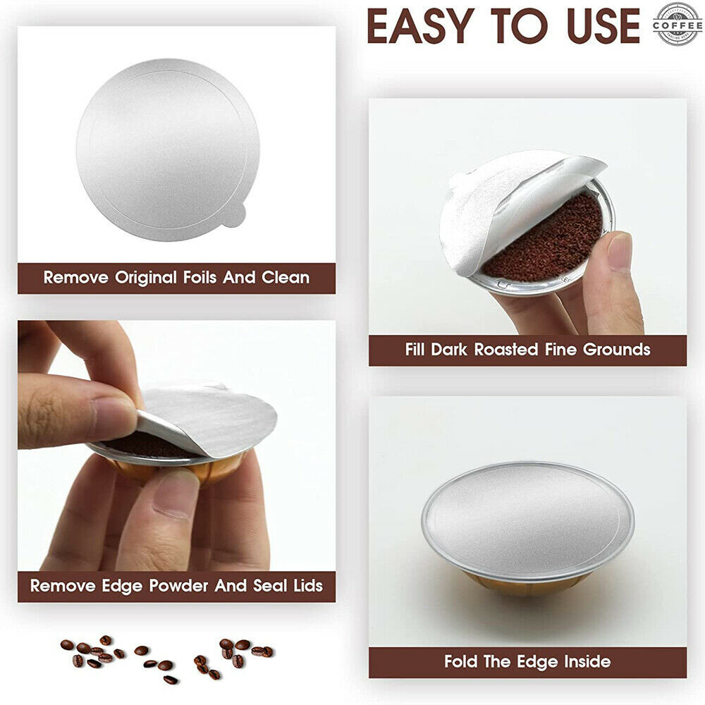 100pcs Coffee-Capsule Lids For Nespresso Vertuoline Aluminum Foil Seal ...