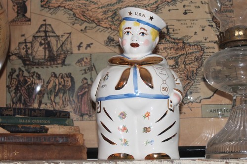 **CLEARANCE**Shawnee Pottery USN SAILOR BOY-GOB Gold Tie Cookie Jar ...