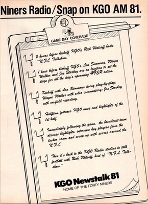 1988 • KGO NEWSTALK 81 "Home of the 49ers" Print Ad • 1980s ADS.101 | eBay