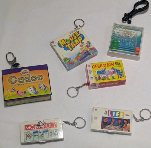 Lot of 6 VTG Miniature Board Games/Toy Keychains Monopoly, Life ...