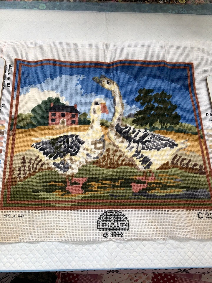Tapestry Duck Wall Hanging 14x12In Woven Natural Fibres DMC Kit Made Up ...