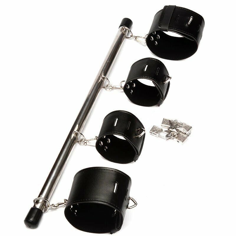 Spreader Bar Set Leg Restraint Wrist Ankle Cuffs Handcuffs Bondage Kit ...
