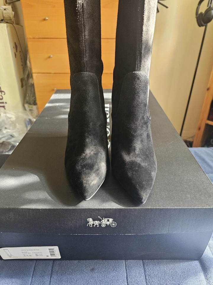 Coach FIRE! NIB! Cece Suede Boots #CN159 in Black. Sz 6.5B. R2S!! | eBay