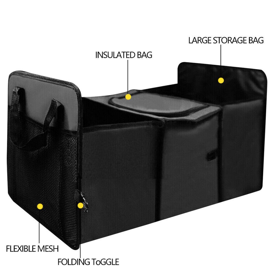 Collapsible Car Trunk Backseat Organizer Foldable Cargo Storage for ...