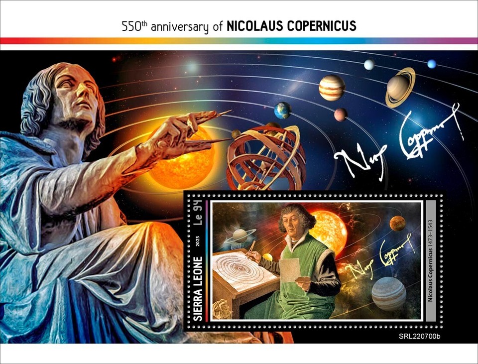Space Astronomy Nicolaus Copernicus MNH Stamps 2023 Sierra Leone M/S ...