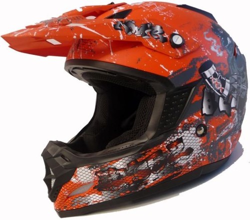 Nikko Motorradhelm Motocross Enduro Quad Helm Orange Gr. L | eBay