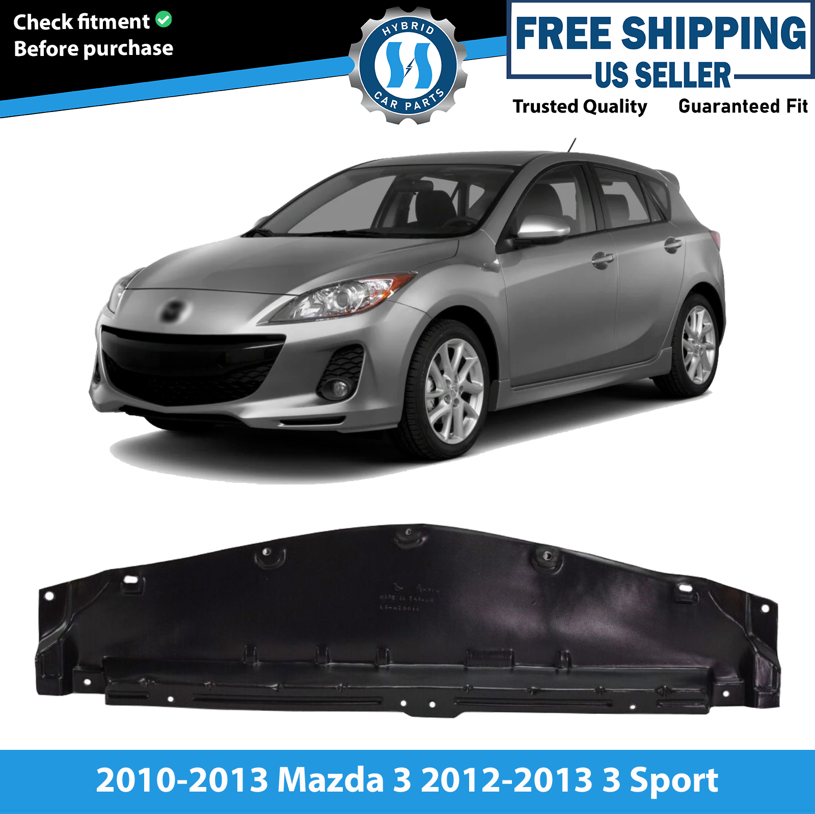 New Front Engine Splash Shield For 2010-2013 Mazda 3 2012-2013 3 Sport ...