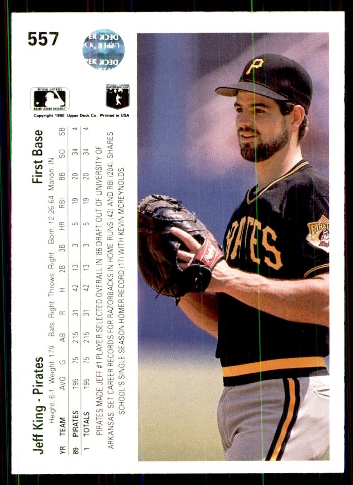1990 Upper Deck Jeff King Baseball Cards #557 | eBay
