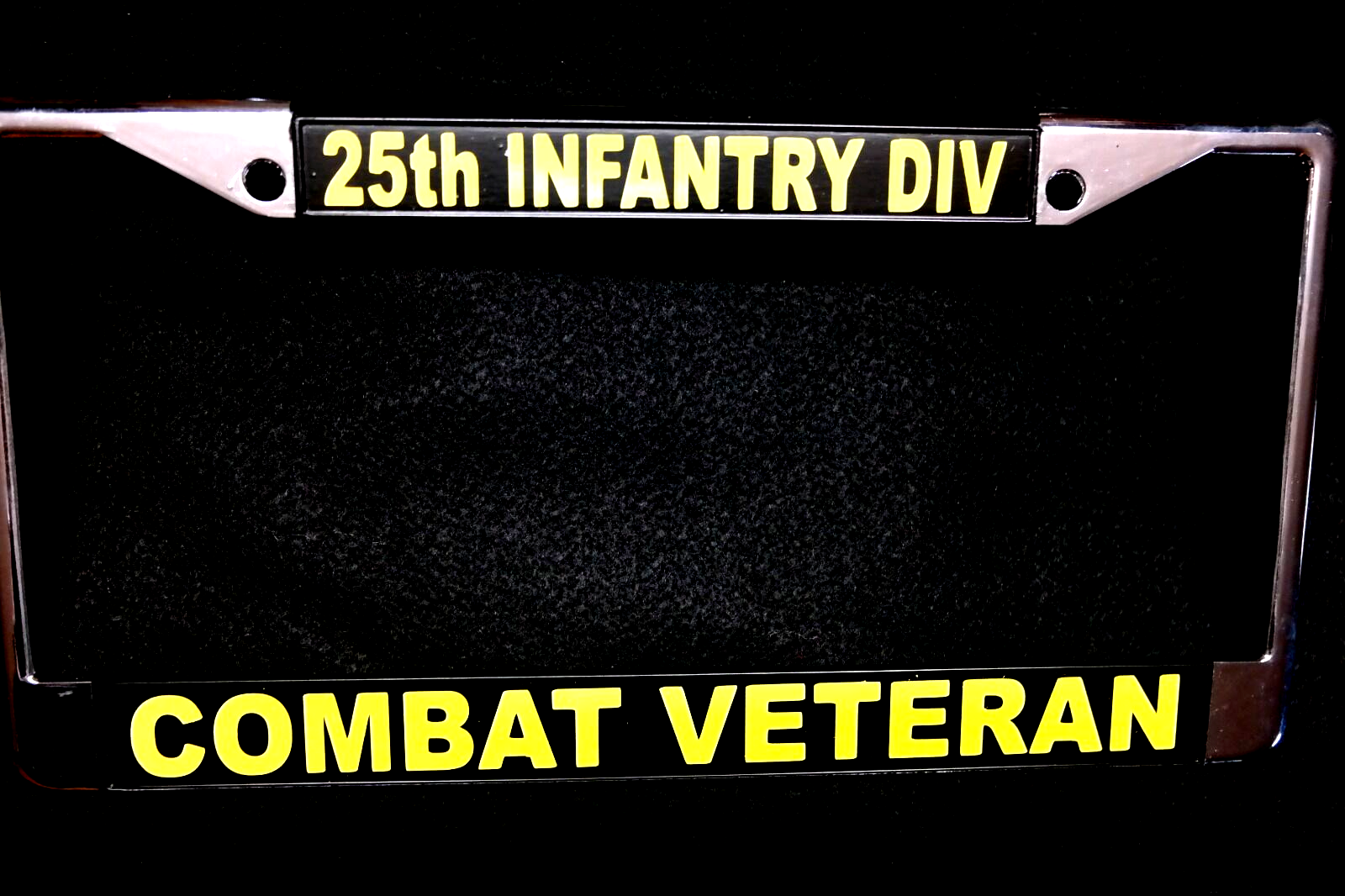 Military License Plate Frame-25th Infantry Div. COMBAT VETERAN #811417 ...