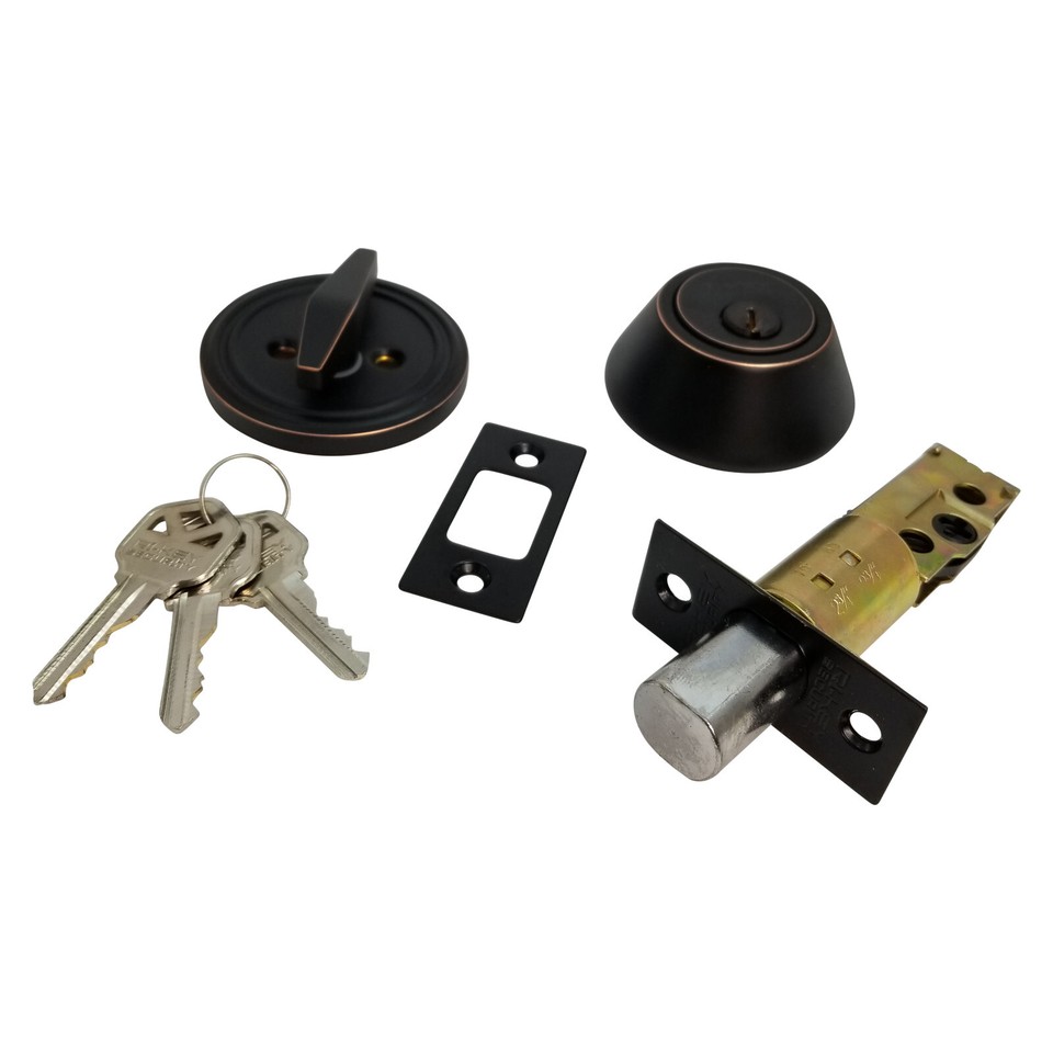 Doorknob and Deadbolt Lock Set Keyed Cylinders 6 Keys Entry Ext/Int Kw1 ...
