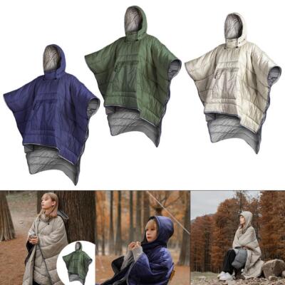 Wearable Sleeping Bag Cloak Hooded Blanket Men Women Windproof Cape ...