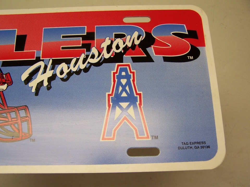 VINTAGE HOUSTON Oilers license plate TEAM NFL tag express 3705 | eBay