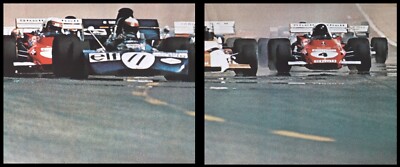 1971 French GP STEWART TYRRELL FERRARI JESSE ALEXANDER TWO 13x16 Photo ...