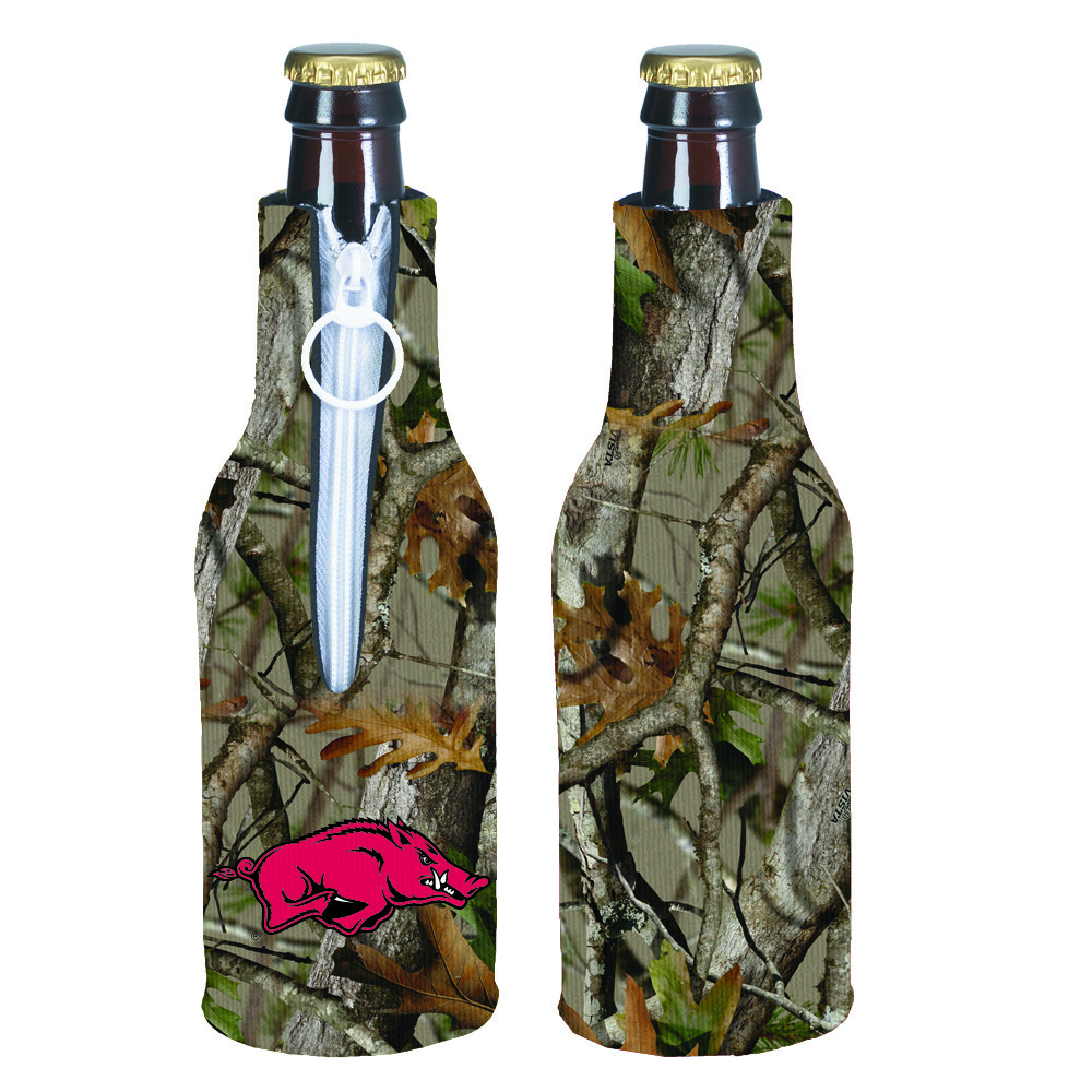 ARKANSAS RAZORBACKS CAMO BOTTLE COOZIE Beer Drink Pong Tailgate Koozie ...