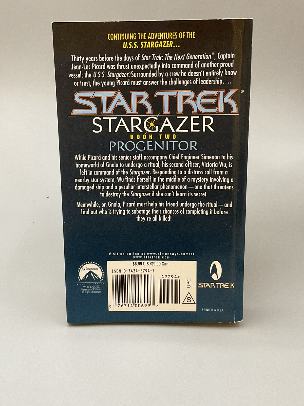 Star Trek Stargazer Book 2 Progeniter Michael Jan Friedman Vintage ...