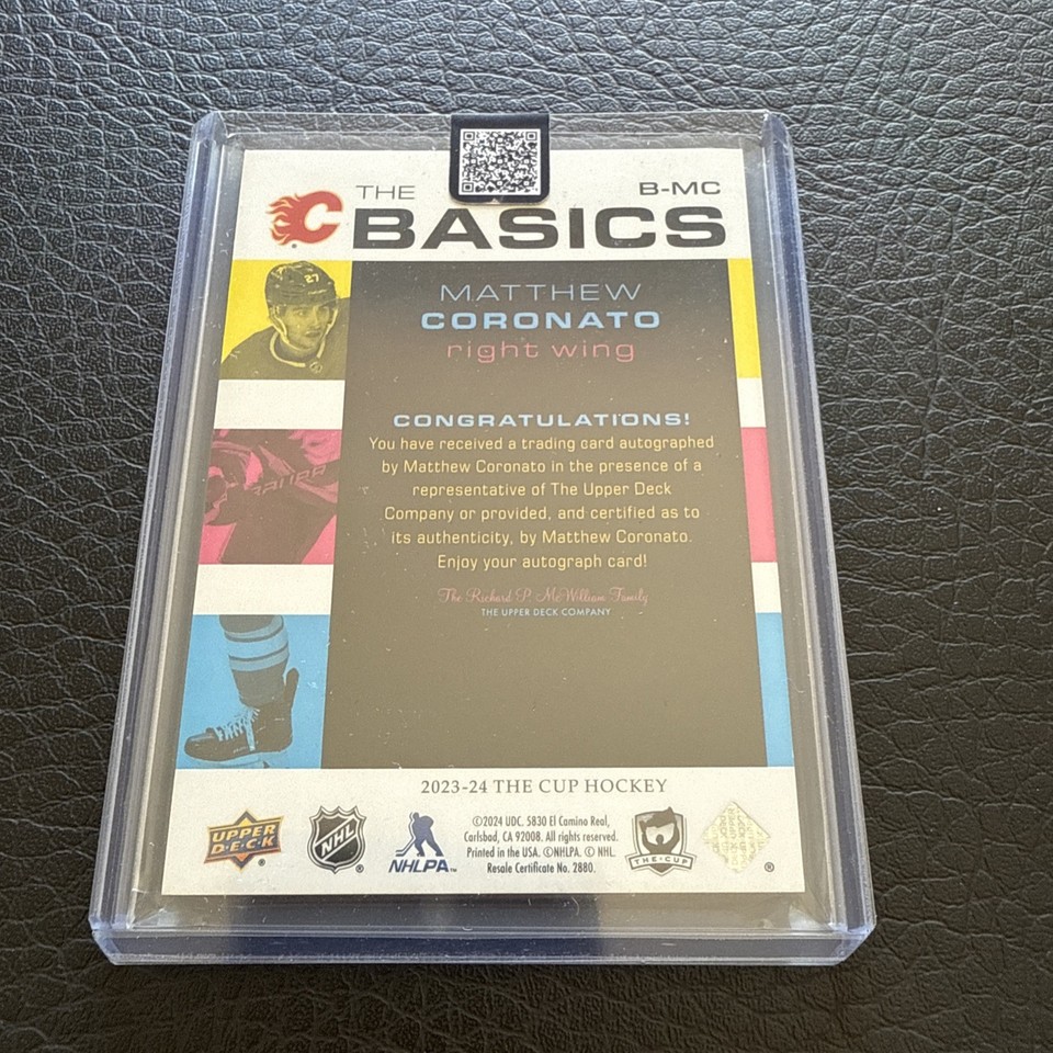 2023-24 UD The Cup Matt Coronato Basics Auto #B-MC Flames | eBay