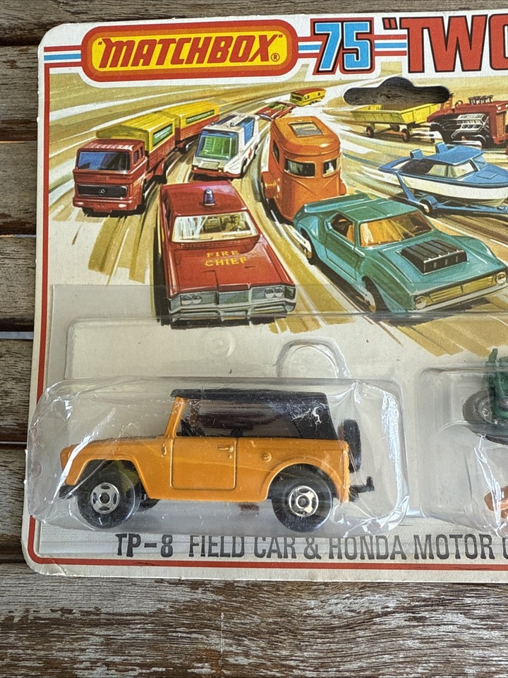 Matchbox Superfast 75 "Two Packs" Field Car & Honda Motorcycle Carded ...