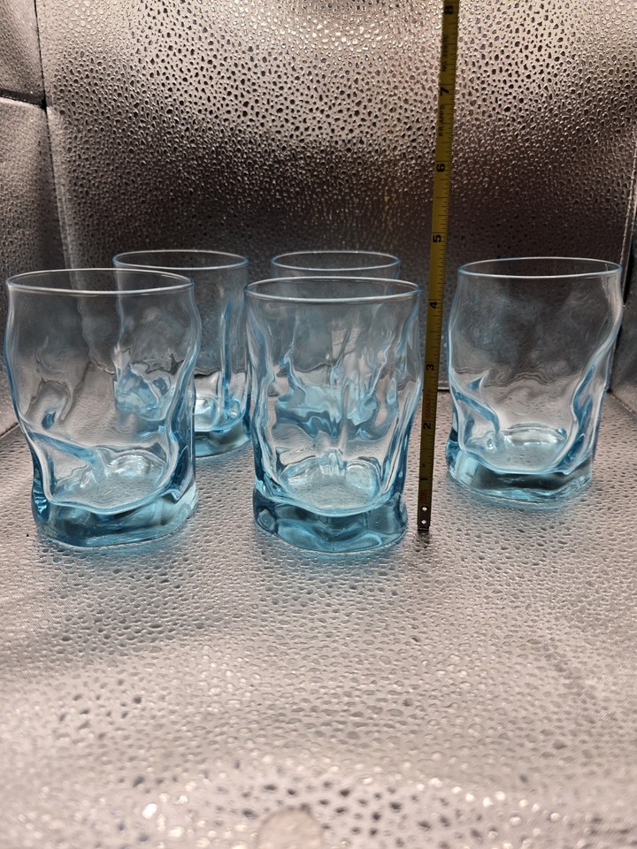 Bormioli Rocco Blue Sorgente Double Old Fashion Glassware Set of 5 | eBay