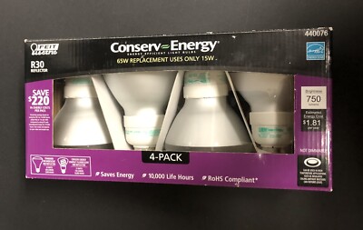 Feit R30 Reflector Conserv Energy 65W Replacement Light Bulbs 4-Pack ...