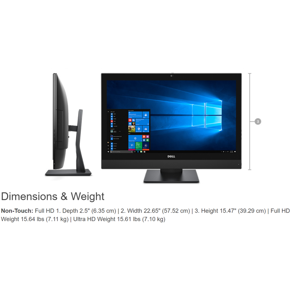 Dell OptiPlex 7450 23.8" FHD TOUCH AIO PC i7-7700 16GB 256GB USB-C WiFi ...