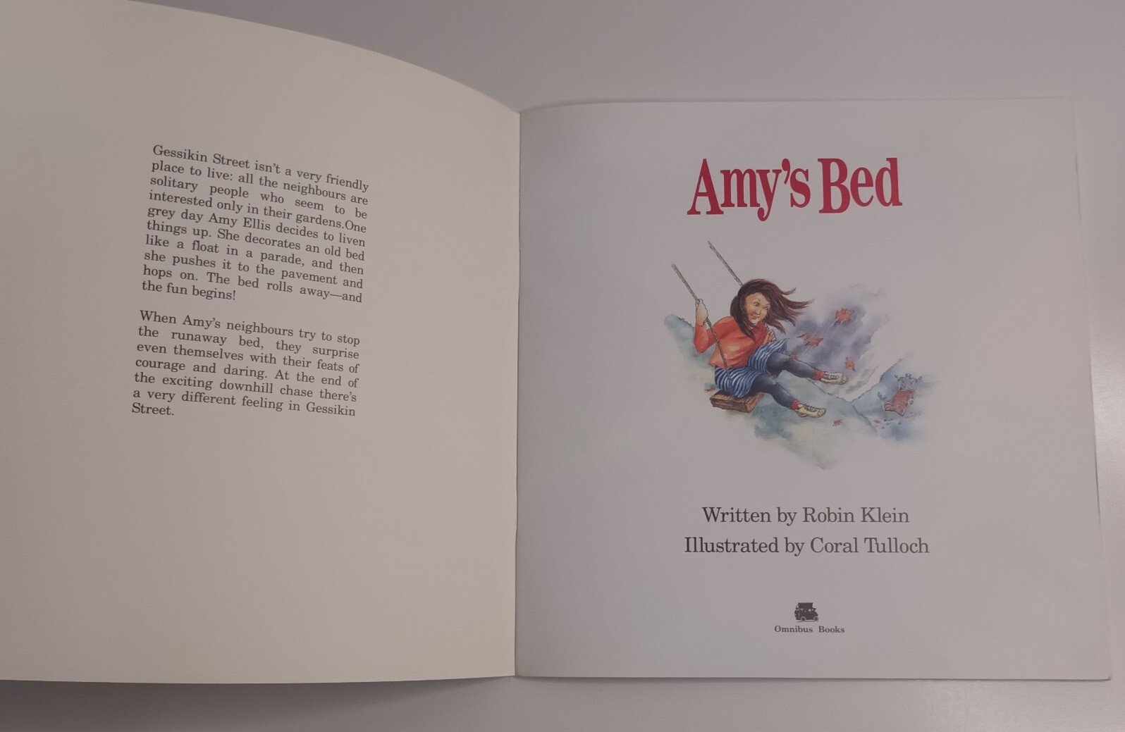 Amy's Bed By Robin Klein & Coral Tulloch Large Paperback Book 1992 1st ...