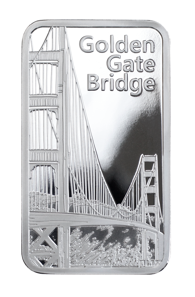 Pamp Historical Landmark - San Francisco Golden Gate Bridge 1 oz Silver ...