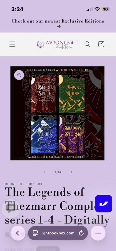 The Legends of Thezmarr Complete series 1-4 Signed Moonlight Book Box ...